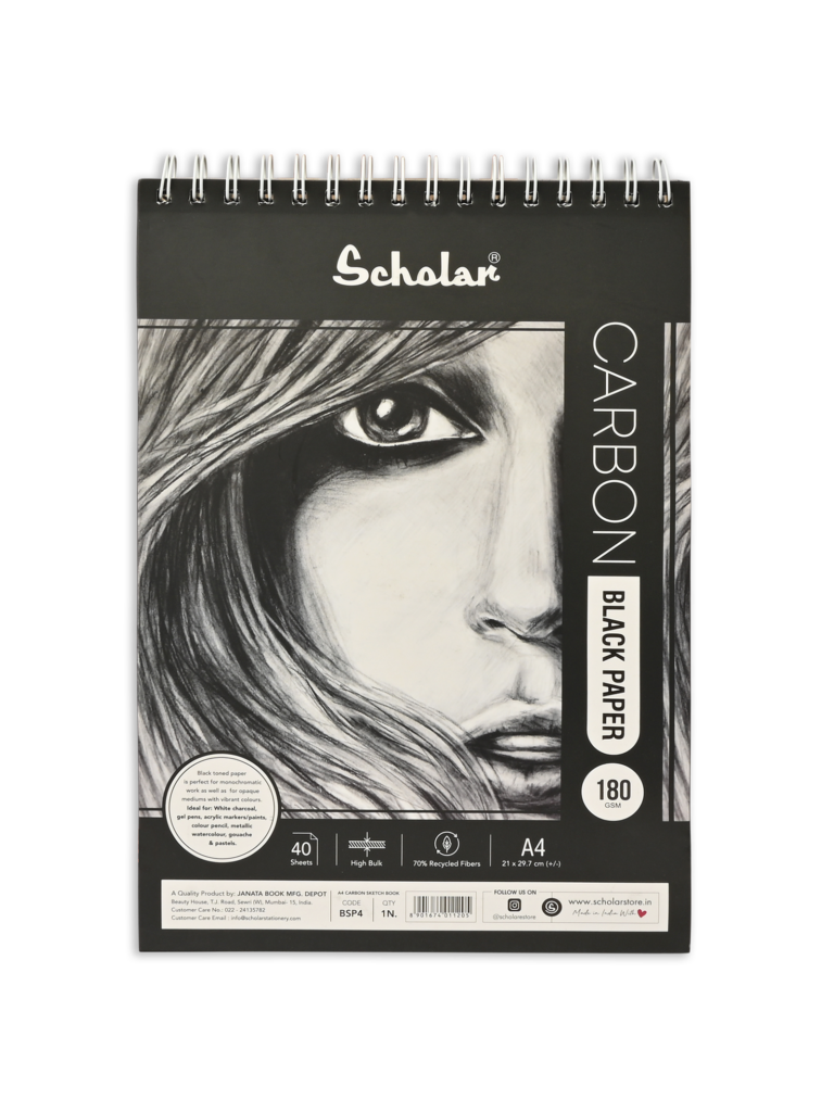 180 Gsm Black Paper Carbon Sketch Pad (40 Sheets) (BSP) - Scholar ...