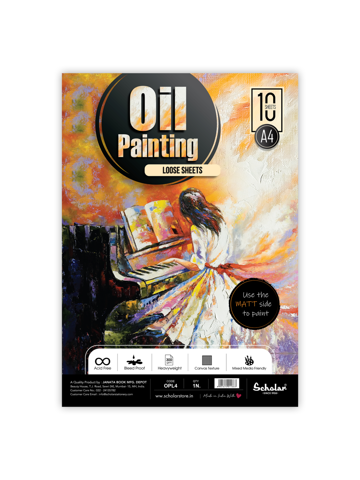 300 Gsm Oil Painting Paper - Loose Sheets (OPL) - Scholar Stationery